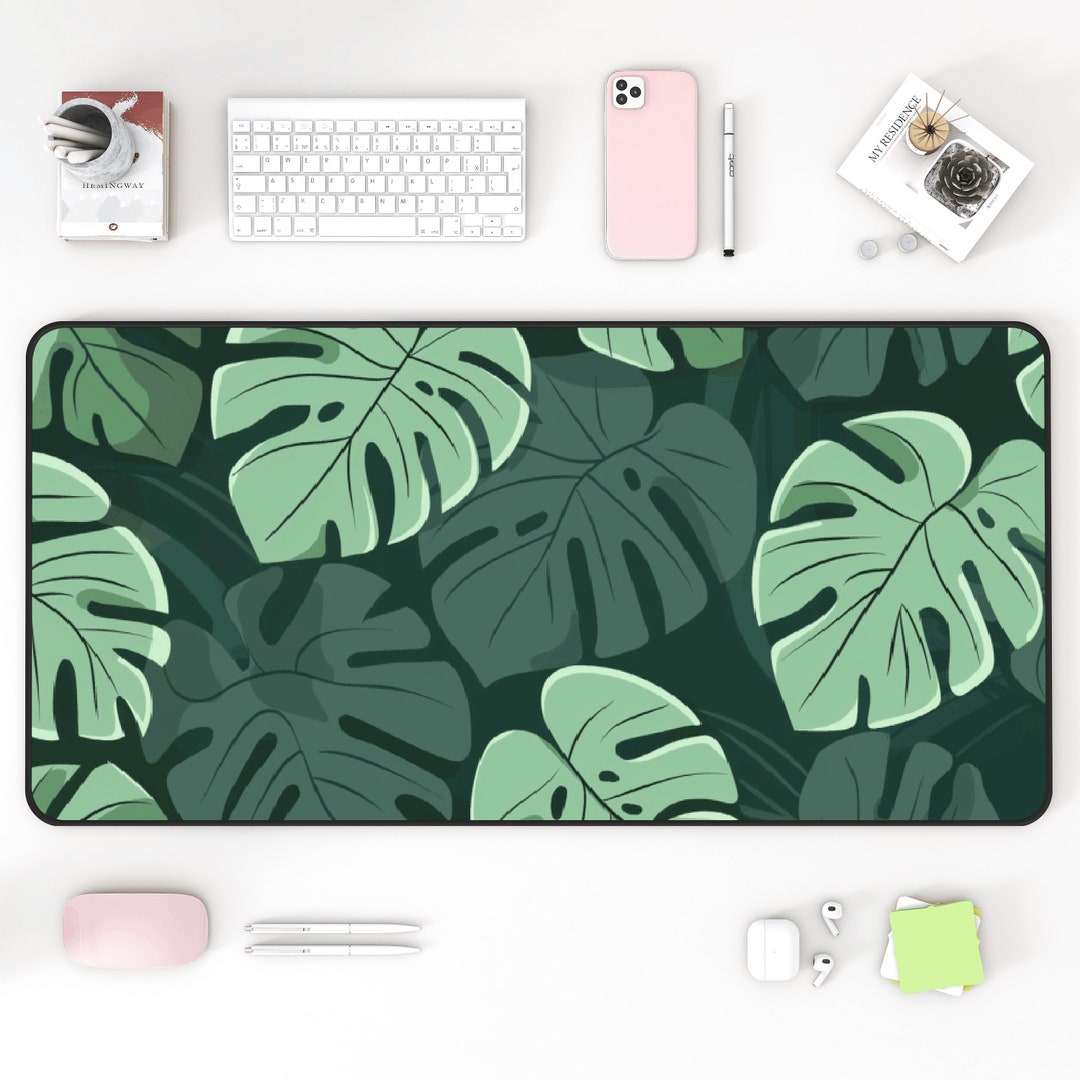 Monstera Leaf Desk Mat Large Mouse Pad | Desk Accessories for Office ...