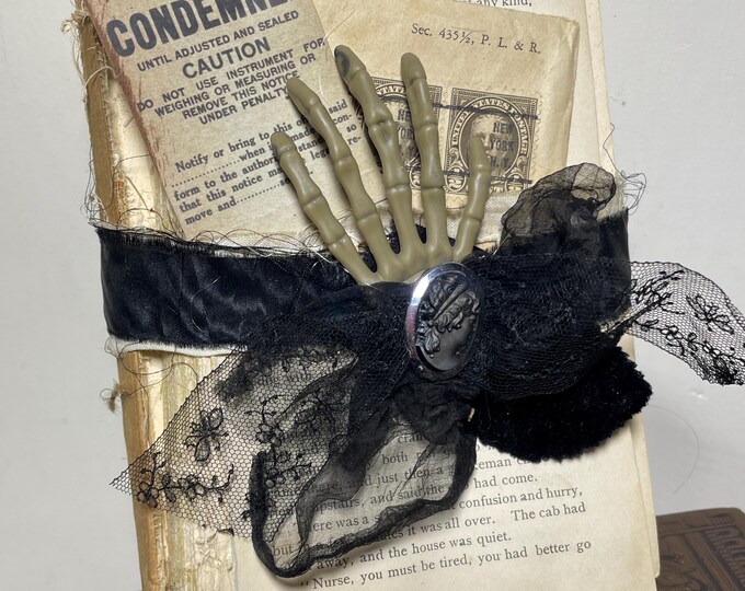 Old Halloween Book Bundle Embellished W/ Vintage Trims Spooky Creepy ...