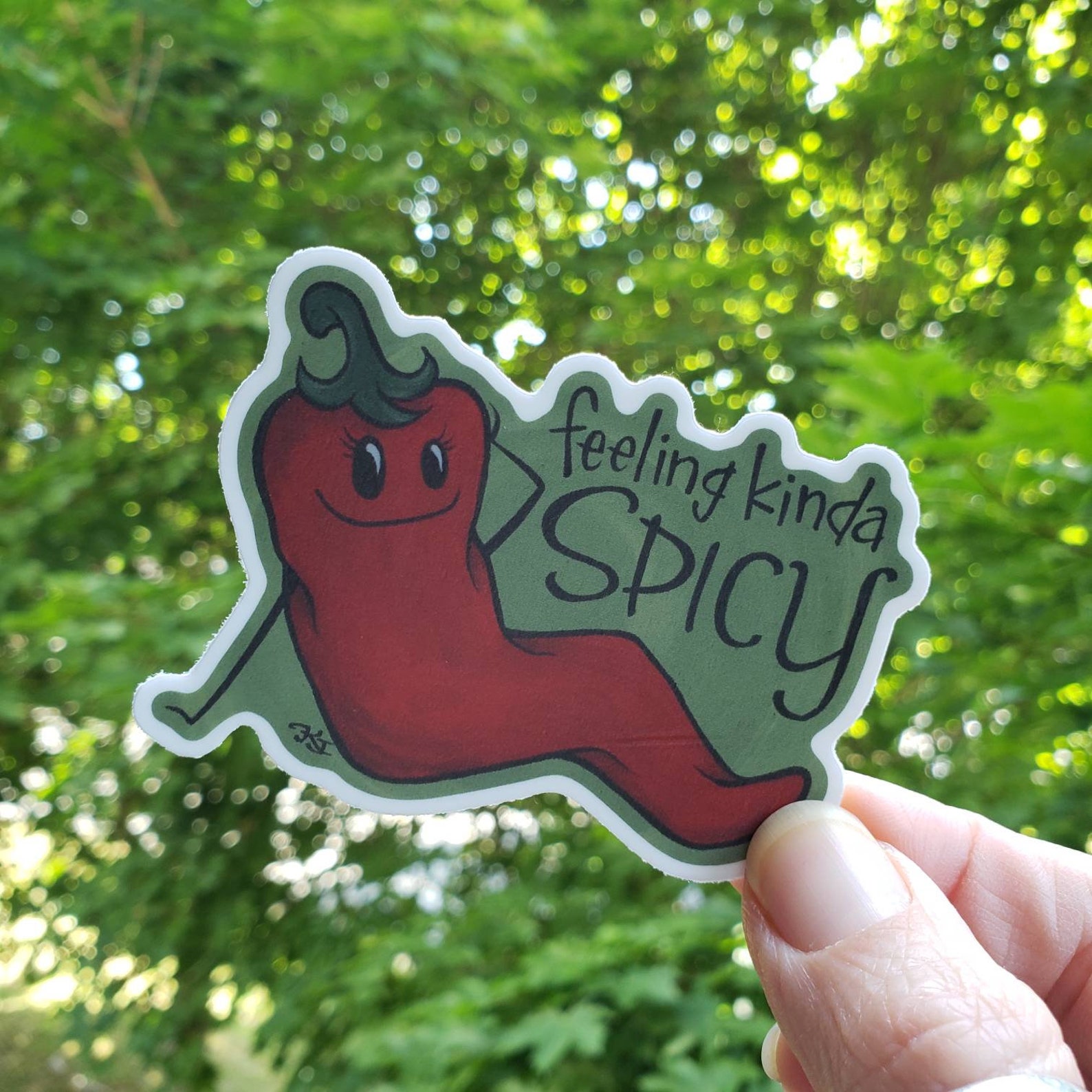 Feeling Kinda Spicy -vinyl Waterproof Sticker, Laptop, Veggies, Sassy ...