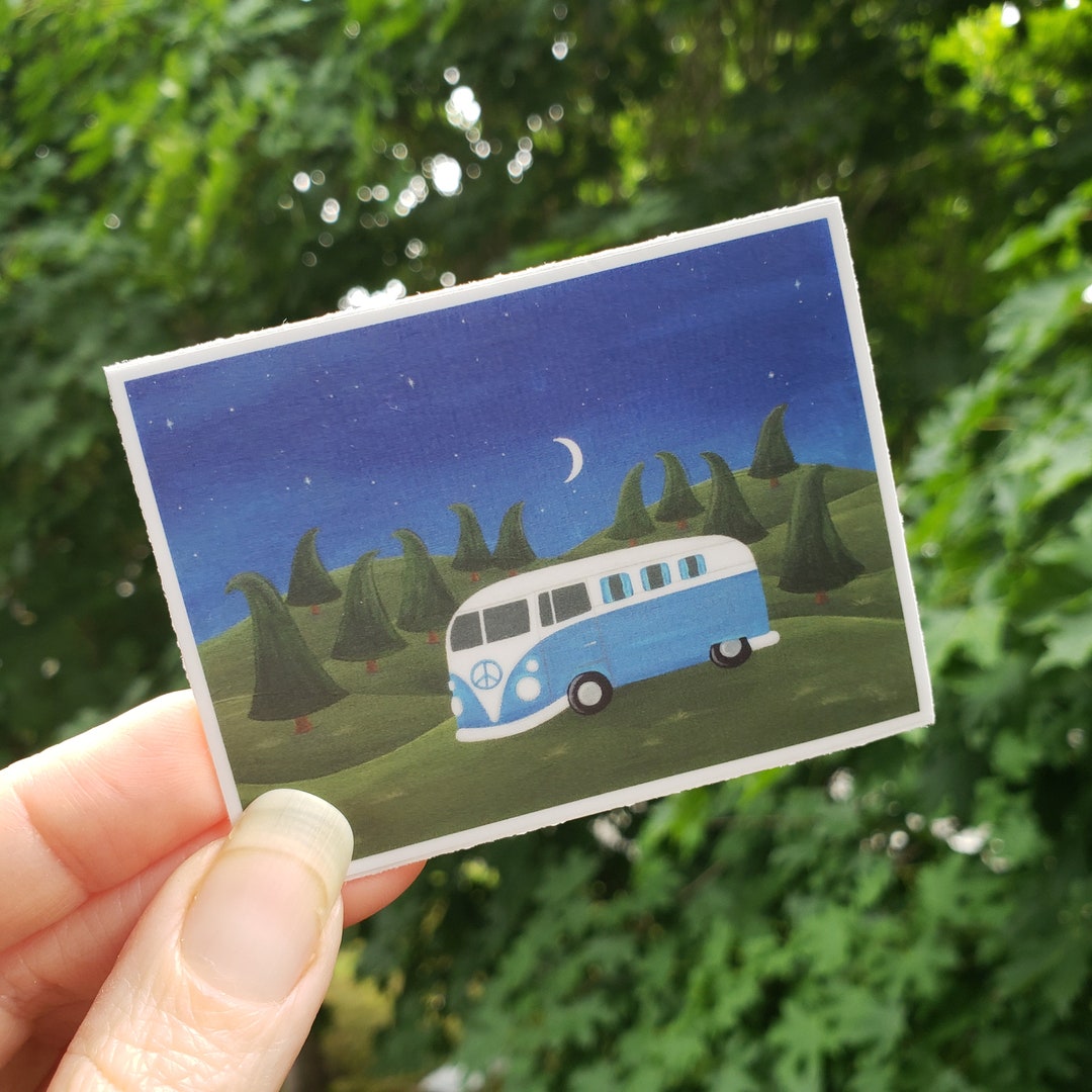VW Bus -vinyl Waterproof Sticker, Peace, Hippie, Van Life - Etsy