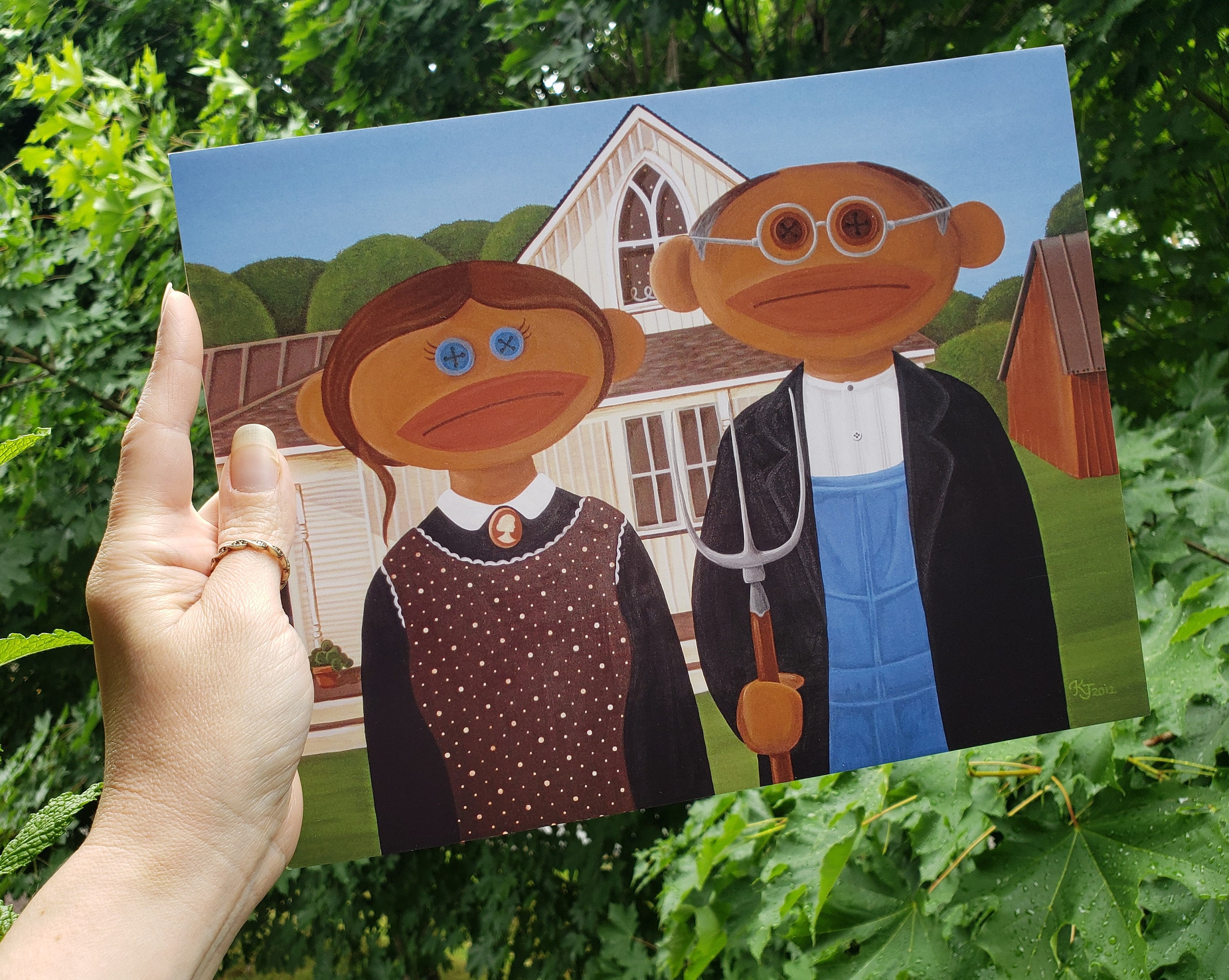 American Gothic Grant Wood Parody