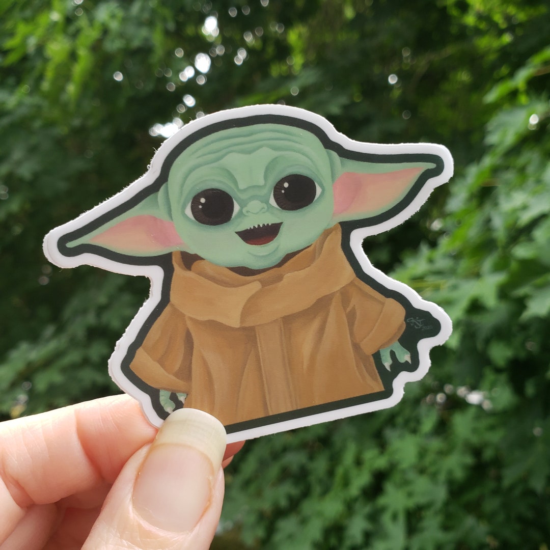 Baby Yoda vinyl Waterproof Sticker Laptop Grogu - Etsy