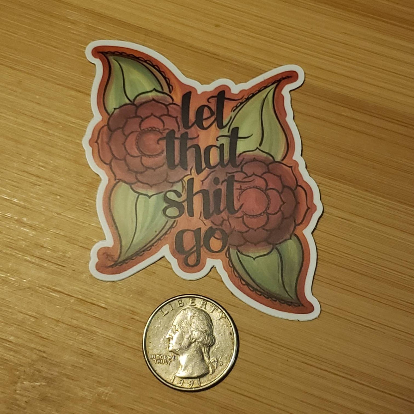 Let That Shit Go Vinyl Sticker waterproof, Laptop Sticker, Indoor ...