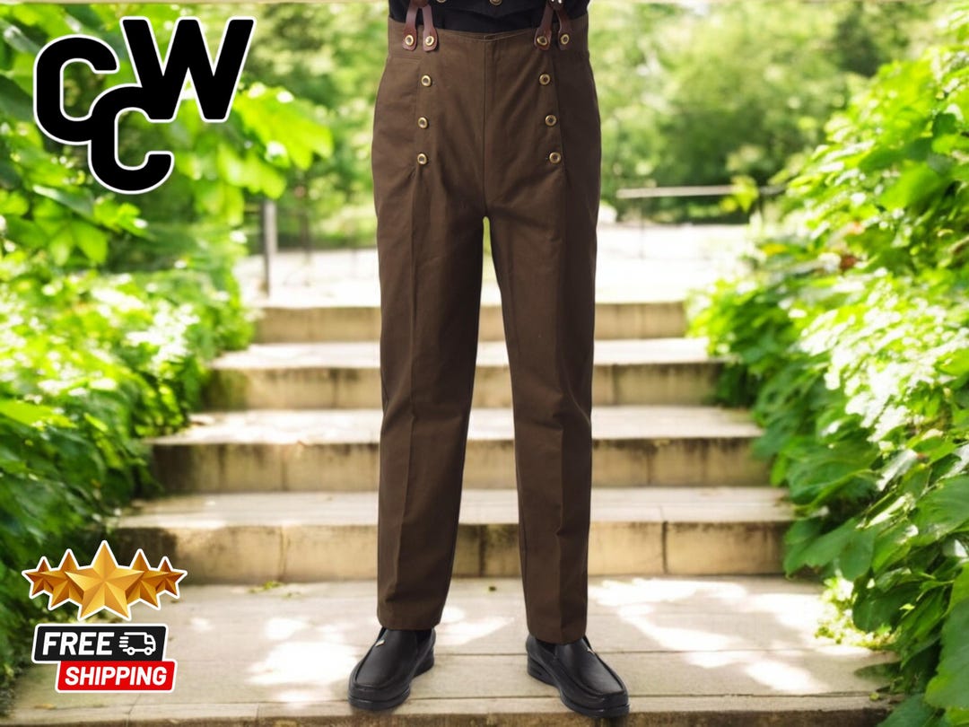Victorian High Waist Pants | Regency Steampunk Breeches | 19th Century ...