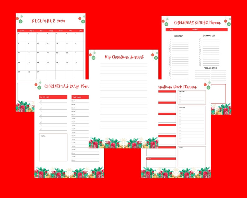 2024 Christmas Planner Printable: Holiday Organizer (digital Download ...