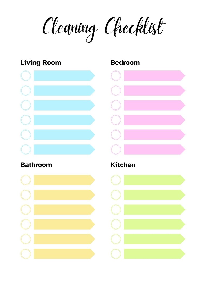 Home Cleaning Checklist Printable | Daily, Weekly & Monthly Cleaning ...