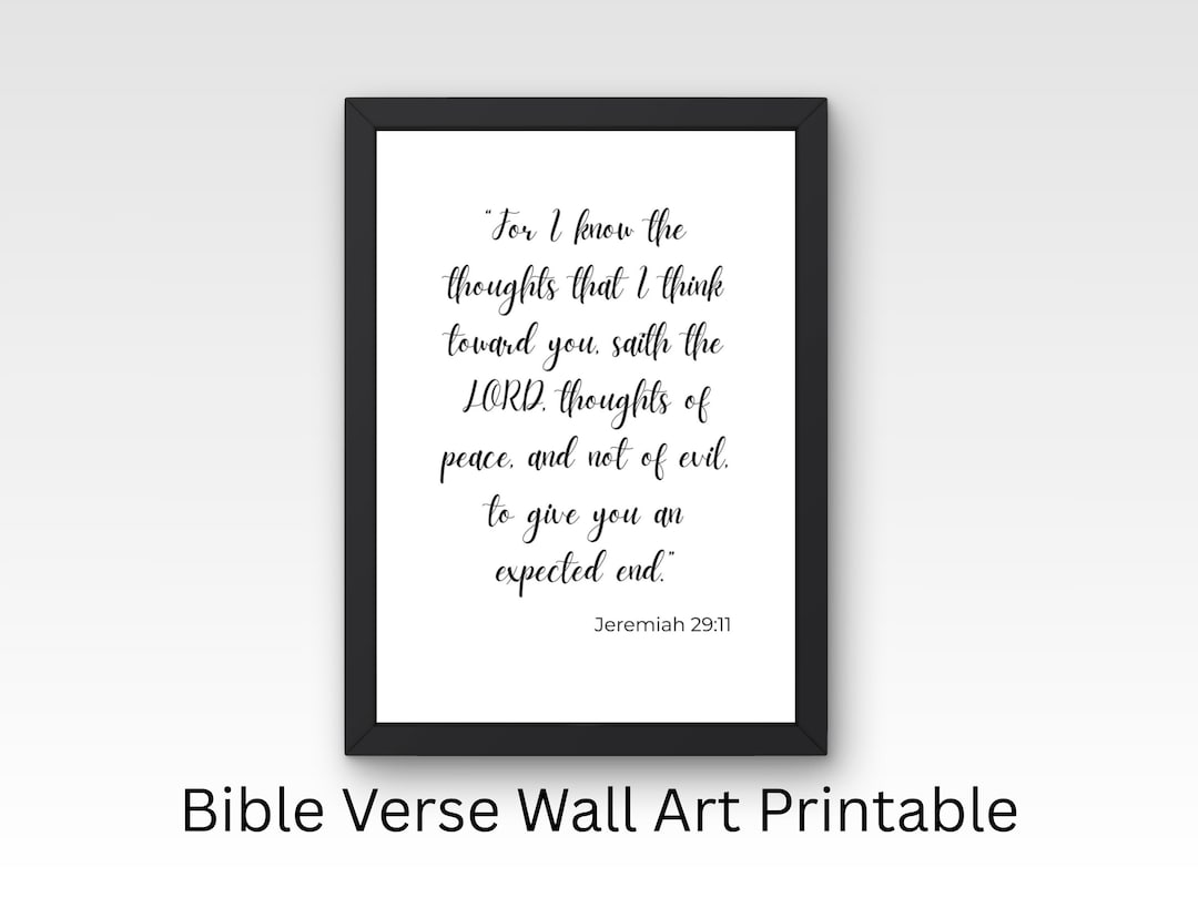 Jeremiah 2911 Bible Verse Wall Art Printable, for I Know the Plans ...