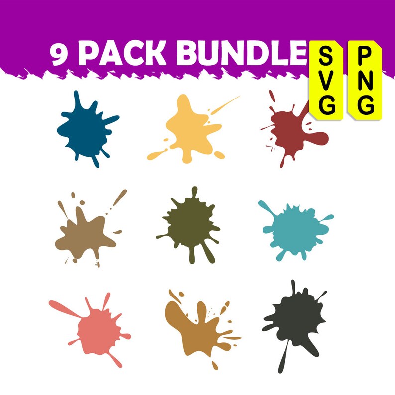 Paint Splatter SVG, Bundle Splatter , Paint Splats Svg, Paint Svg ...