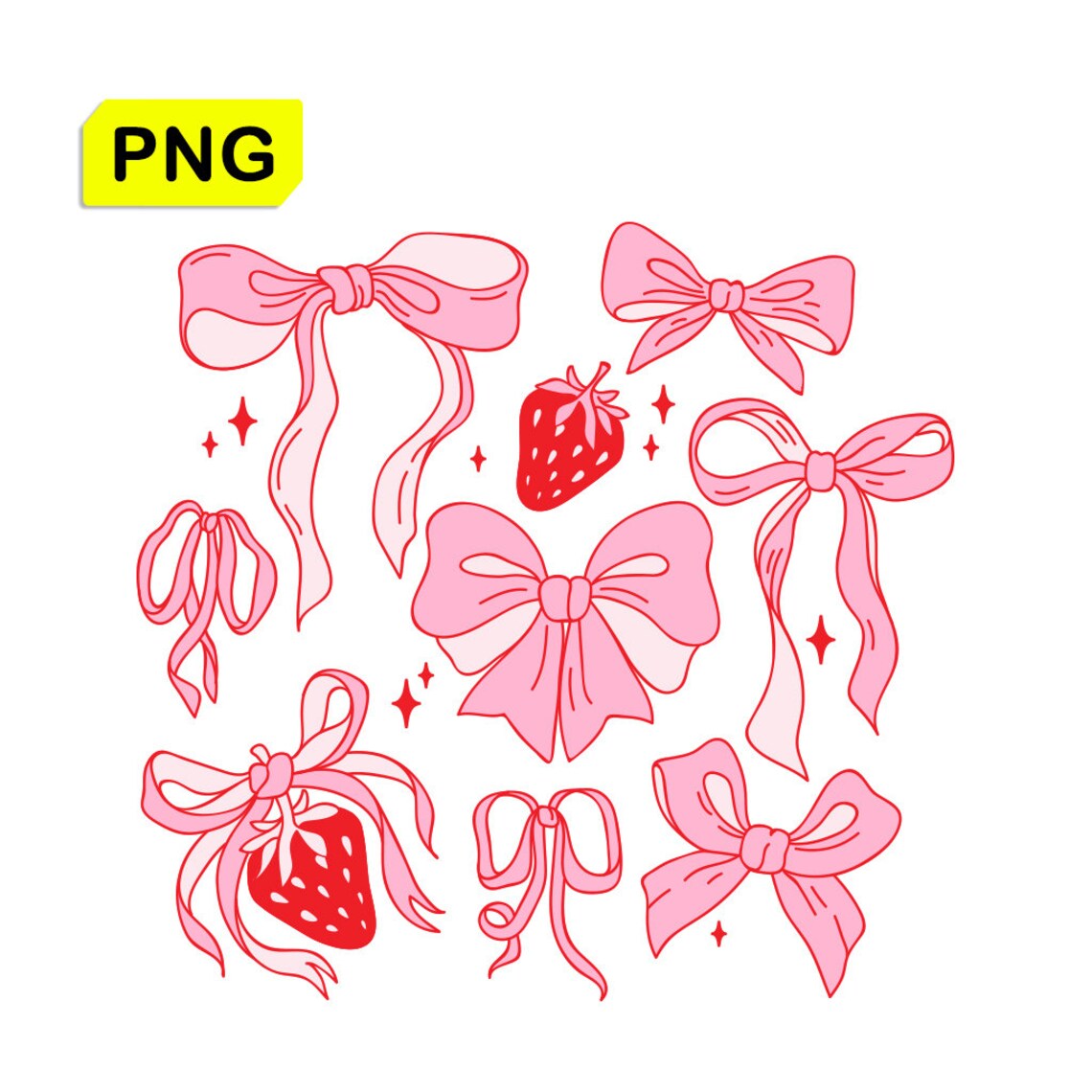 Pink Bows PNG, Home Decor, Bow Collage PNG, Girly Girl Pink Bow ...