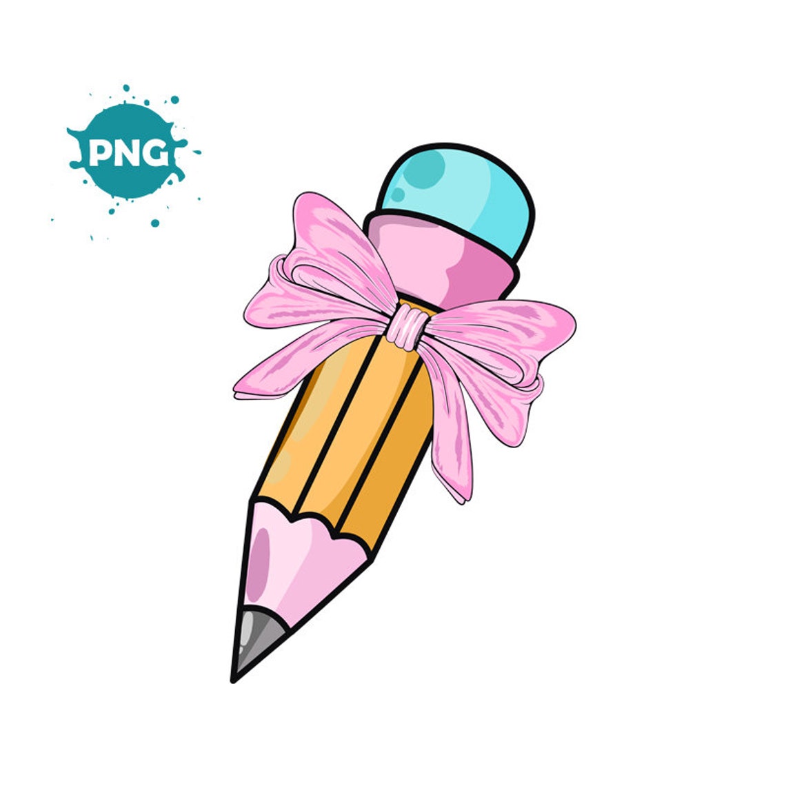 Pencil Bow, Coquette Bow Teacher Png, Back to School Teacher Shirt ...