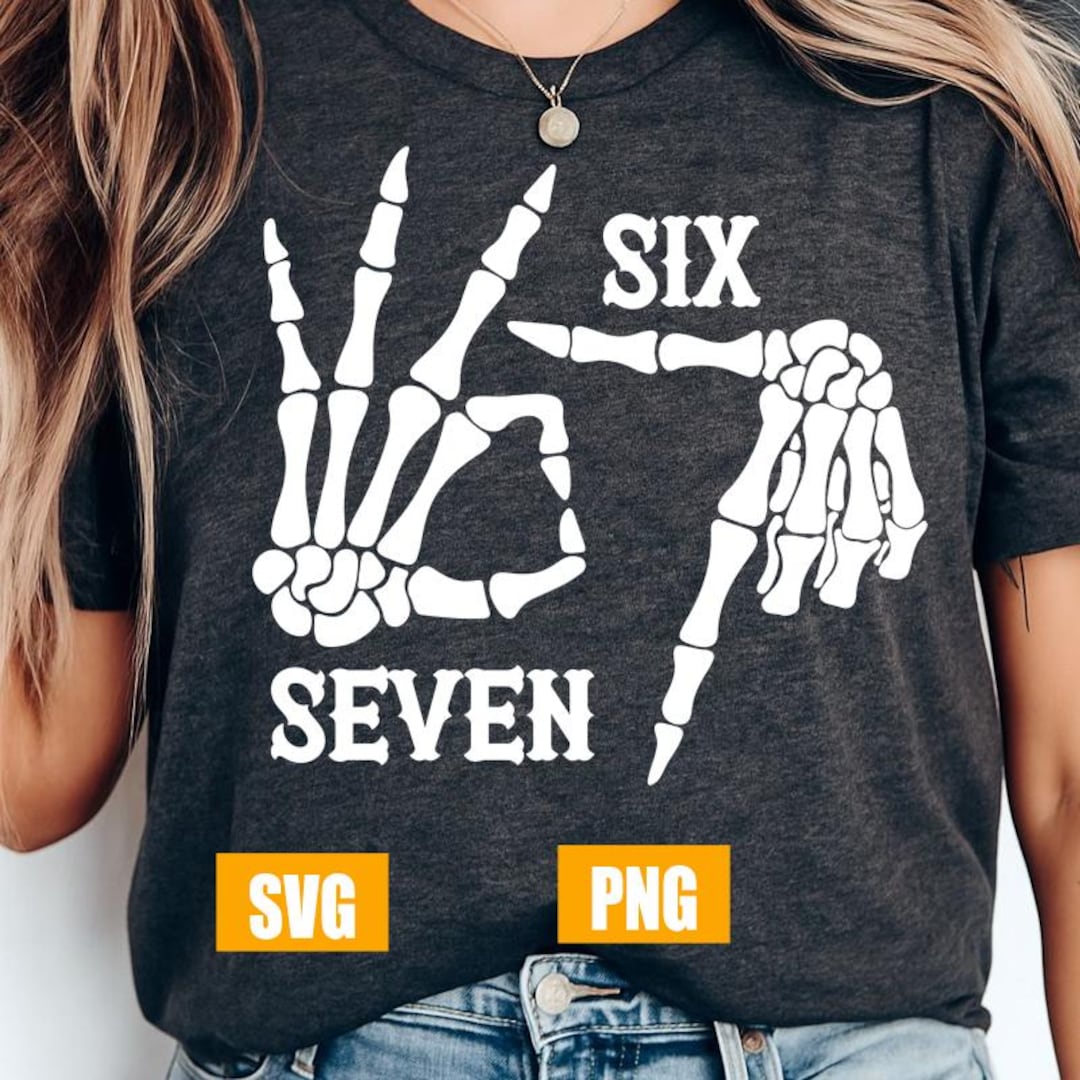 Six Seven Meme Skeleton Hands SVG, Halloween Clipart (digital Download ...