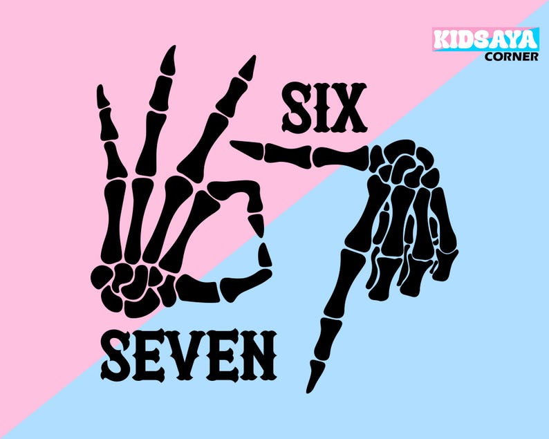 Six Seven Meme Skeleton Hands SVG PNG (digital Download) - Etsy