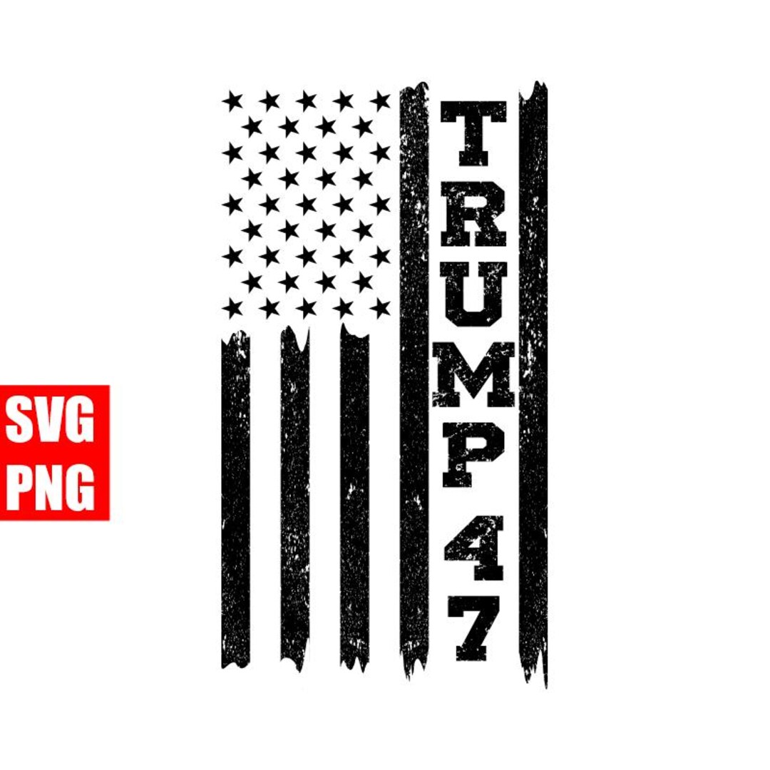 Trump 2024 Distressed American Flag PNG SVG - Patriotic Design (digital ...