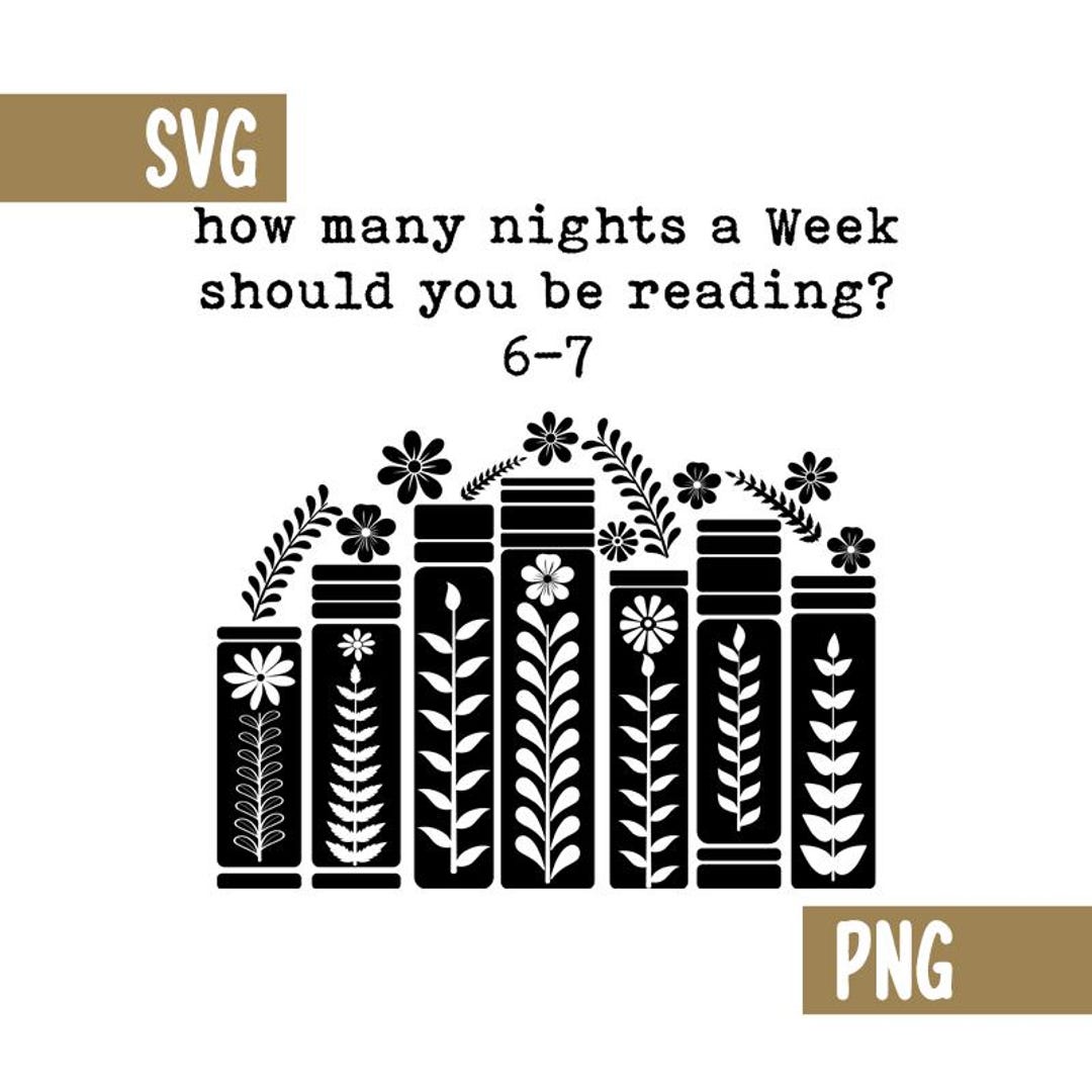 How Many Nights Reading SVG PNG, Teacher Children's Books (digital ...
