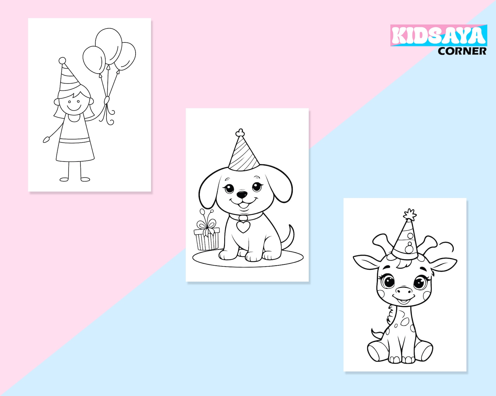 Birthday Party Coloring Sheet, Birthday Coloring Pages, Birthday ...