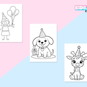 Birthday Party Coloring Sheet, Birthday Coloring Pages, Birthday ...
