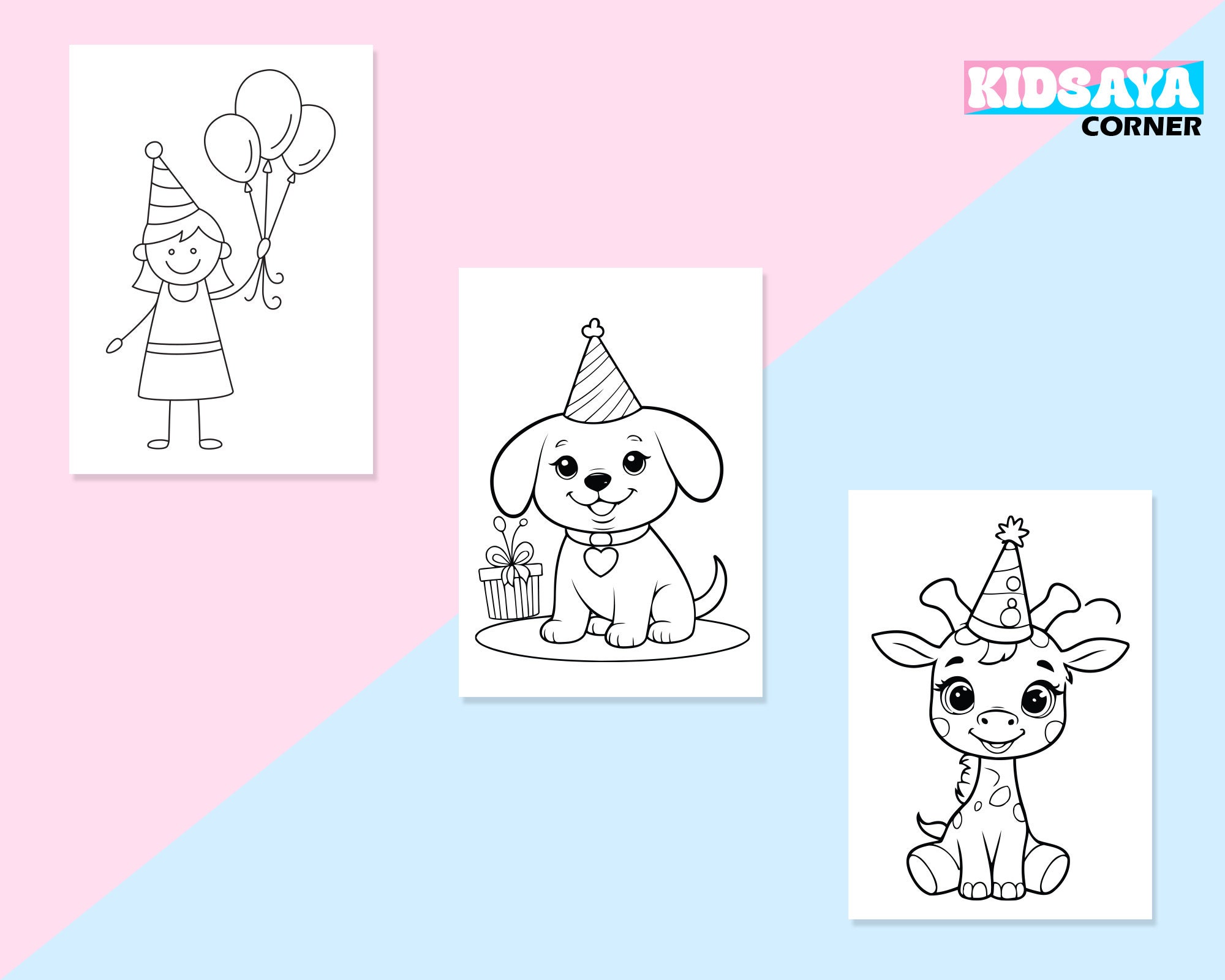 Birthday Party Coloring Sheet, Birthday Coloring Pages, Birthday ...