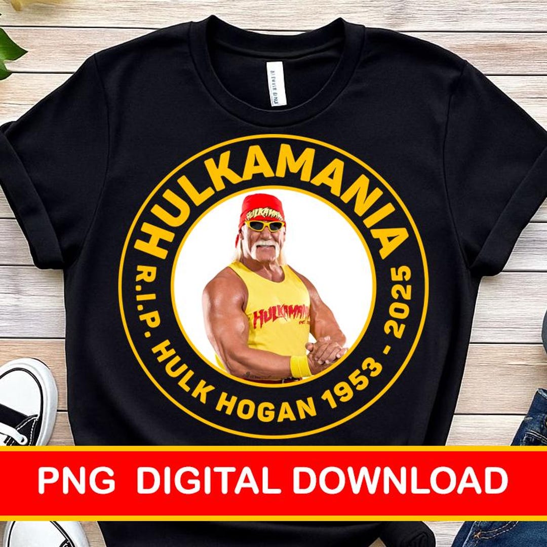 Hulk Hogan 90s Vintage T-shirt Design: Tribute RIP PNG (instant ...