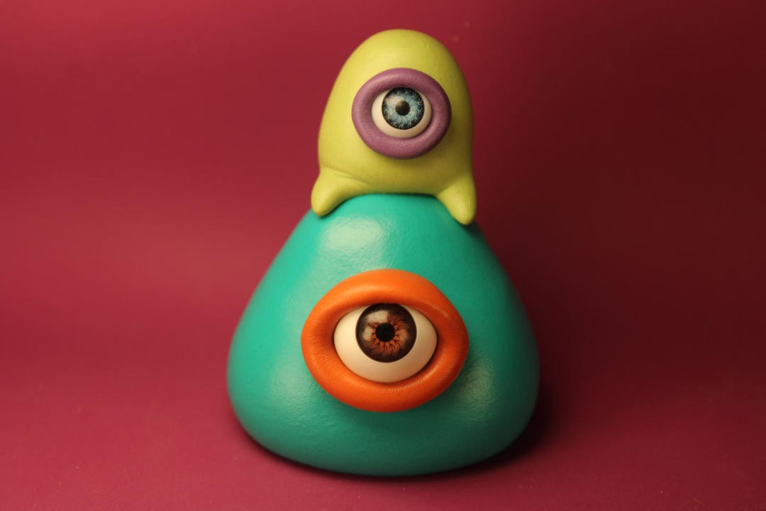 Blue Blob With Green Buddy - Etsy