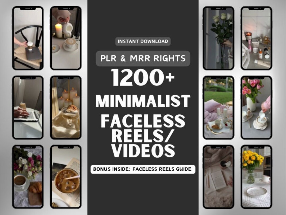 1200 Minimalist Faceless Videos Photo Bundle for Instagram Reels ...
