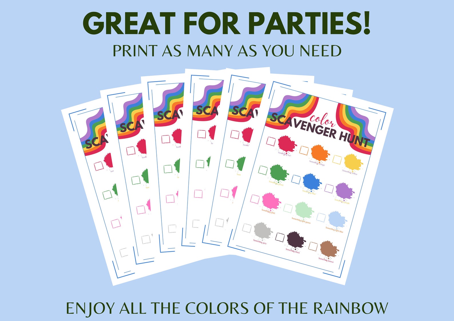 Color Scavenger Hunt Game for Kids, Preschool Teaching Printable Indoor ...