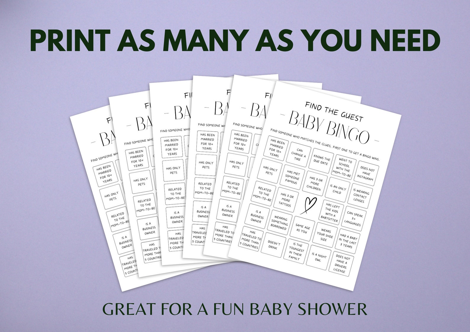 Baby Bingo Find the Guest, Printable Baby Shower Game, Editable Ice ...