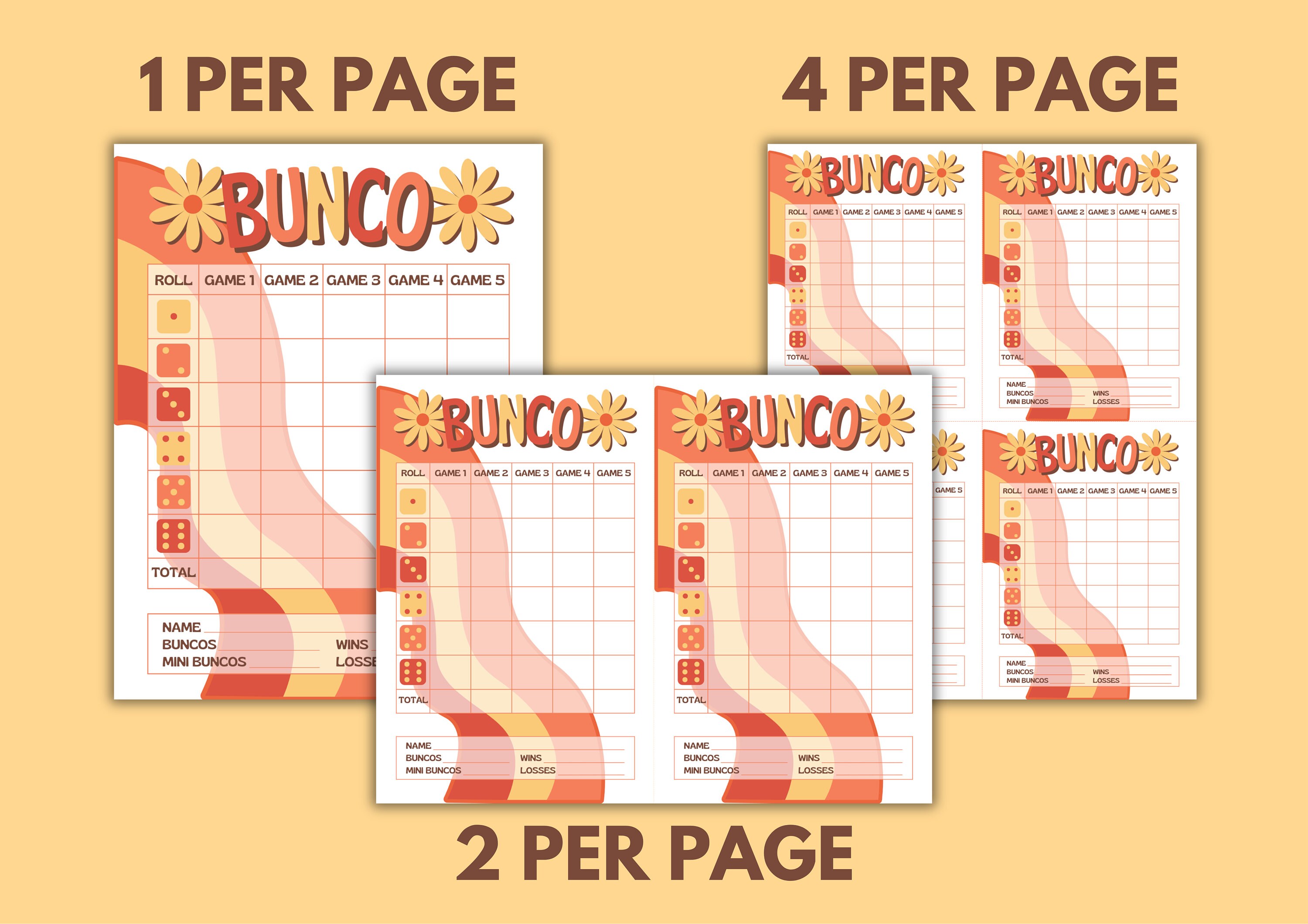 Retro Bunco Reunion Games, Dice Game for Family Game Night, Printable ...