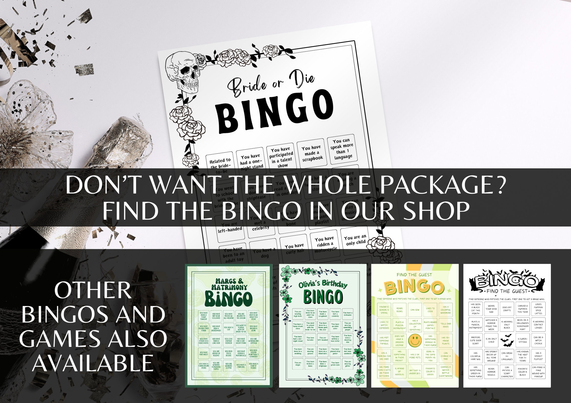 Bachelorette Games Bride or Die, Goth Wedding Editable, Gothic Hen ...