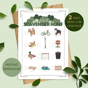 Park Scavenger Hunt Game, Outdoor Hiking Treasure for Kids, Nature ...