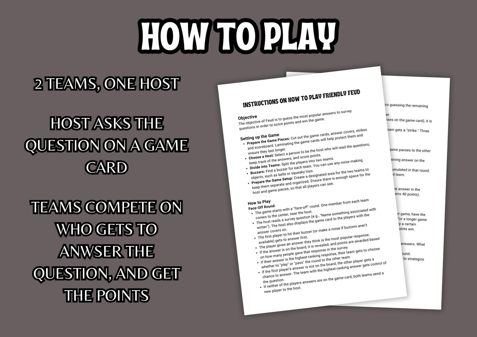 Friendly Feud Trivia Family Reunion Games, Team Building Games, Work ...