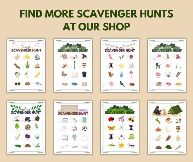 Tropical Animal Scavenger Hunt for Kids, Zoo Treasure Game, Outdoor ...