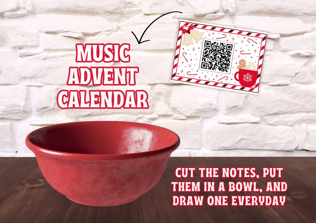 Kids Advent Calendar Christmas Printable, Music Christmas Countdown ...
