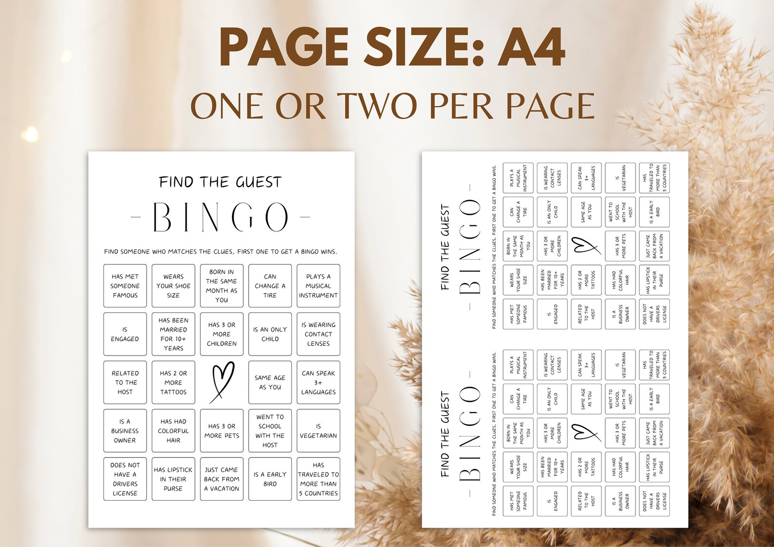 Find the Guest Bingo, Ice Breaker Game, Printable Bridal Shower Game ...