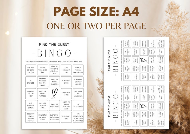 Find the Guest Bingo, Ice Breaker Game, Printable Bridal Shower Game ...