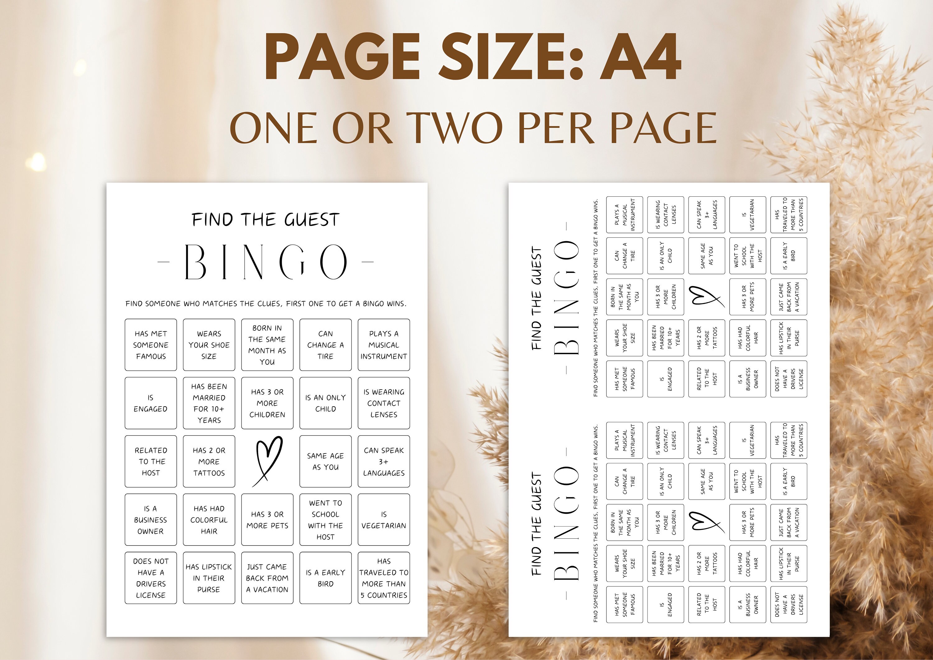 Find the Guest Bingo, Ice Breaker Game, Printable Bridal Shower Game ...