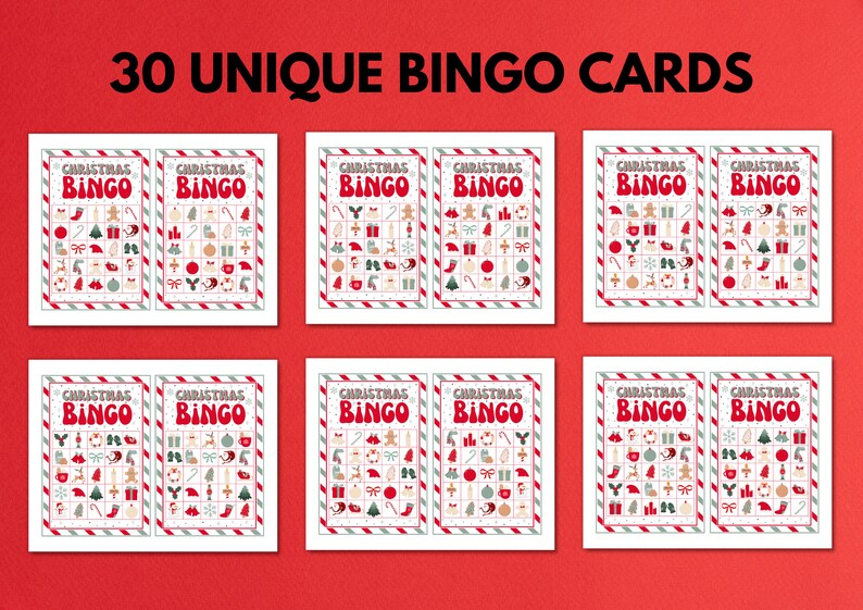 Christmas Bingo Party Games December, Xmas Family Games, Friendsmas ...