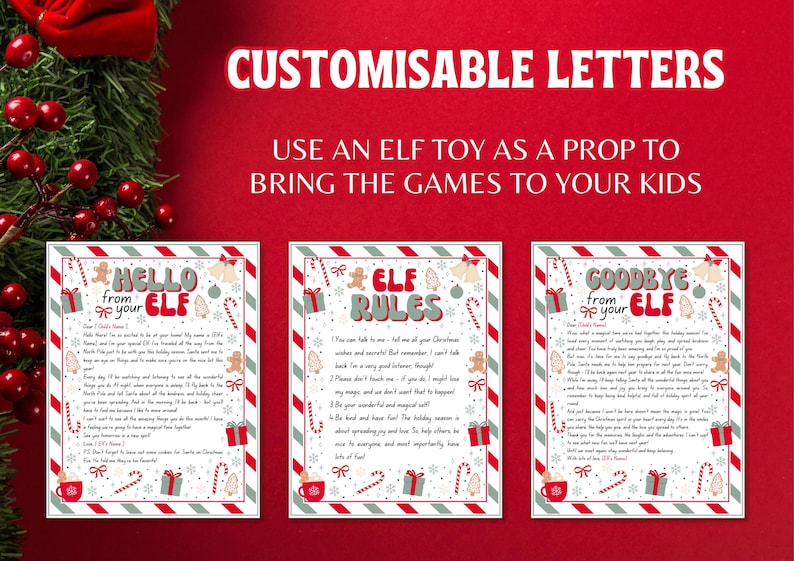 Printable Elf Kit Christmas Games and Activities, Elf Arrival Advent ...