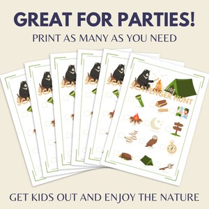 Camping Scavenger Hunt Game for Kids, Outdoor Hiking Treasure Hunt ...