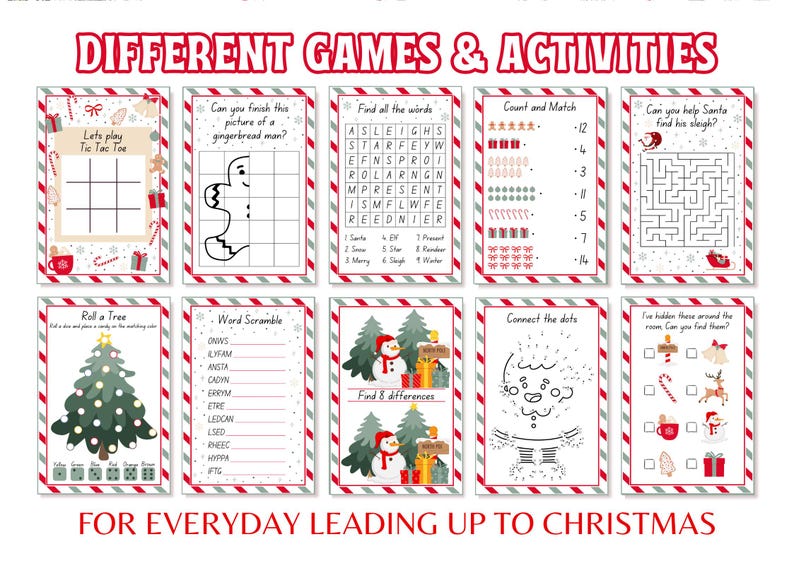 Printable Elf Kit Christmas Games and Activities, Elf Arrival Advent ...