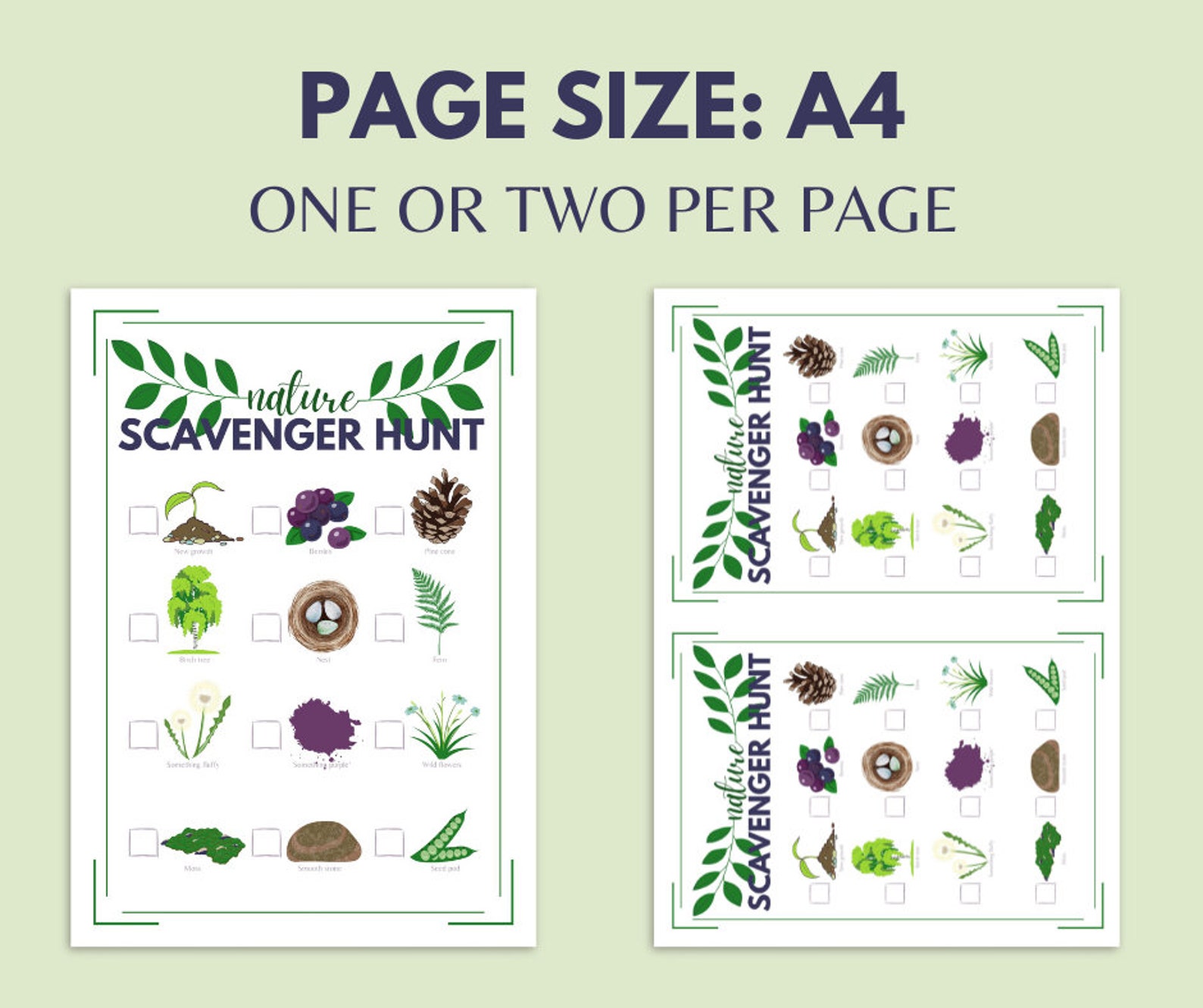 Nature Scavenger Hunt Game for Kids, Outdoor Hiking Treasure, Printable ...