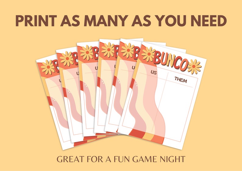 Retro Bunco Reunion Games, Dice Game for Family Game Night, Printable ...