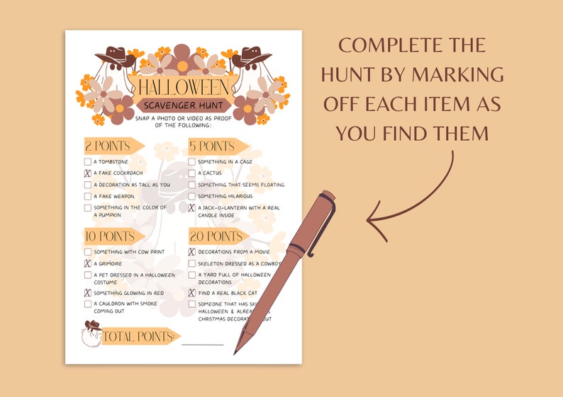 Wild West Halloween Scavenger Hunt, Spooky Month Treasure Hunt, Western ...