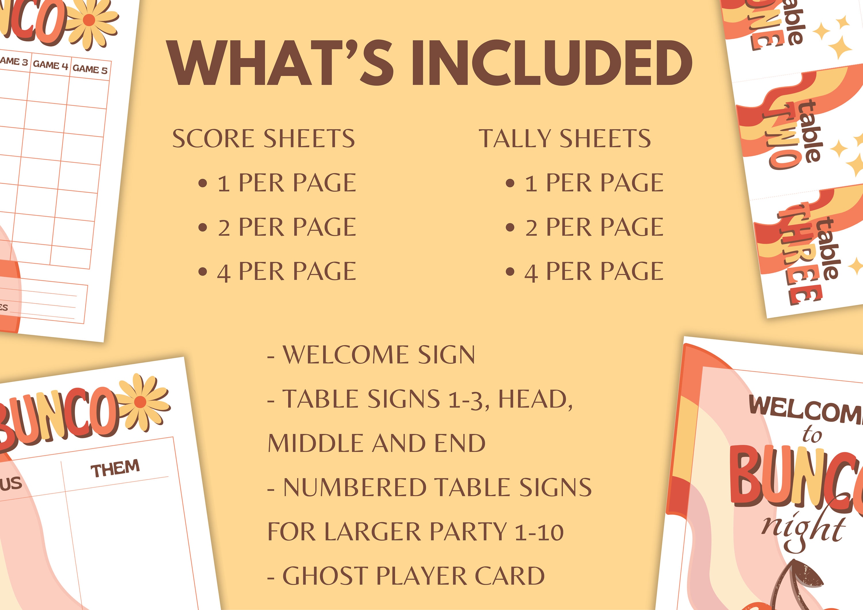 Retro Bunco Reunion Games, Dice Game for Family Game Night, Printable ...