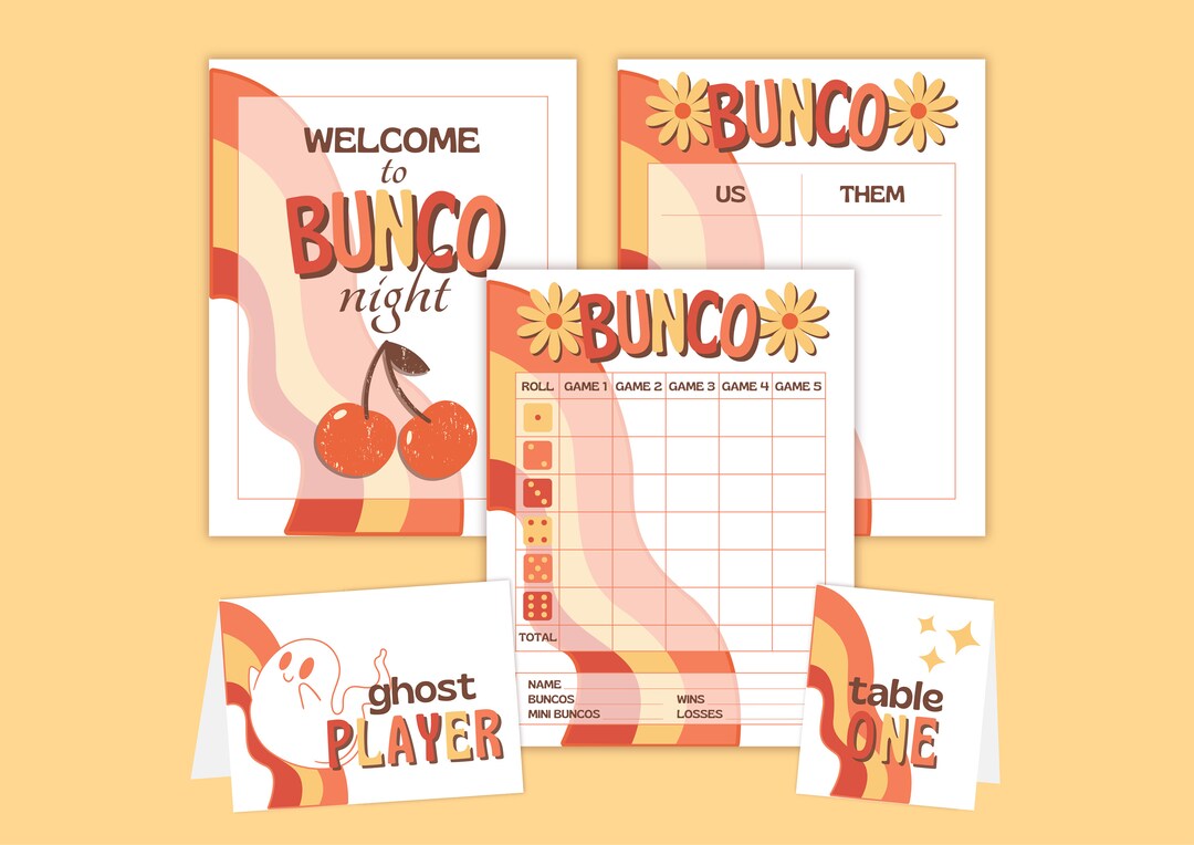 Retro Bunco Reunion Games, Dice Game for Family Game Night, Printable ...