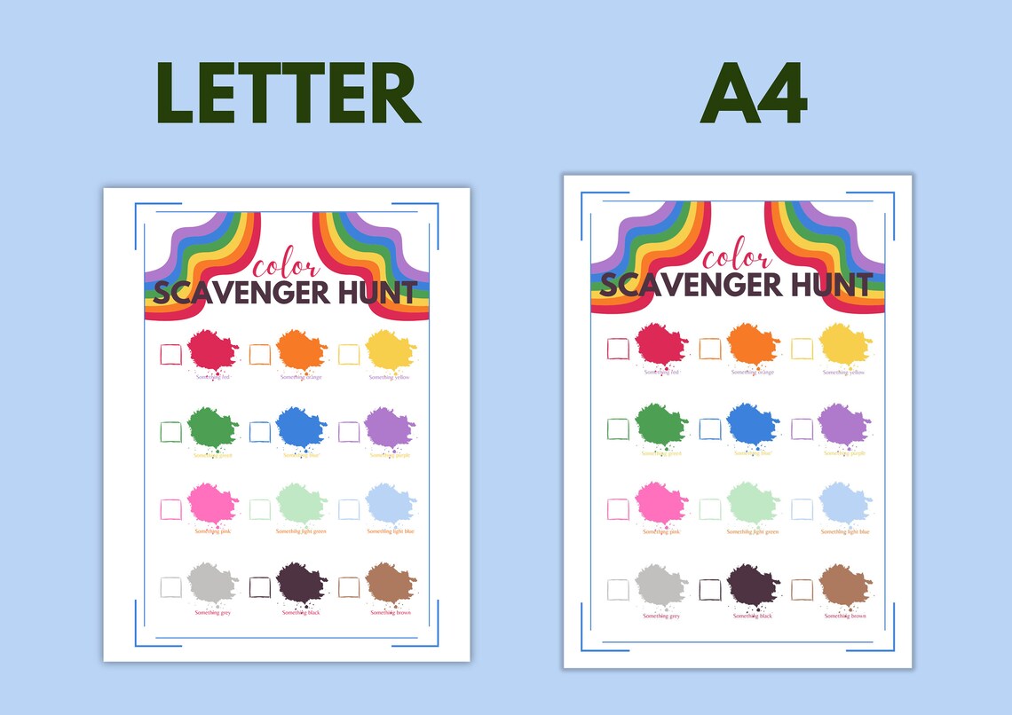 Color Scavenger Hunt Game for Kids, Preschool Teaching Printable Indoor ...