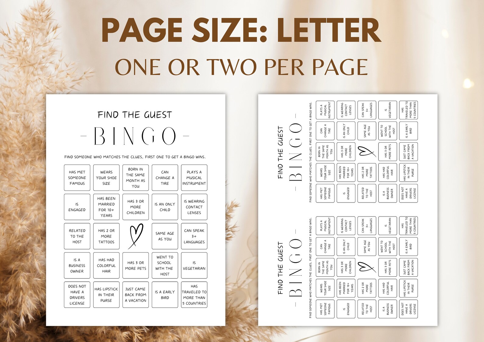 Find the Guest Bingo, Ice Breaker Game, Printable Bridal Shower Game ...