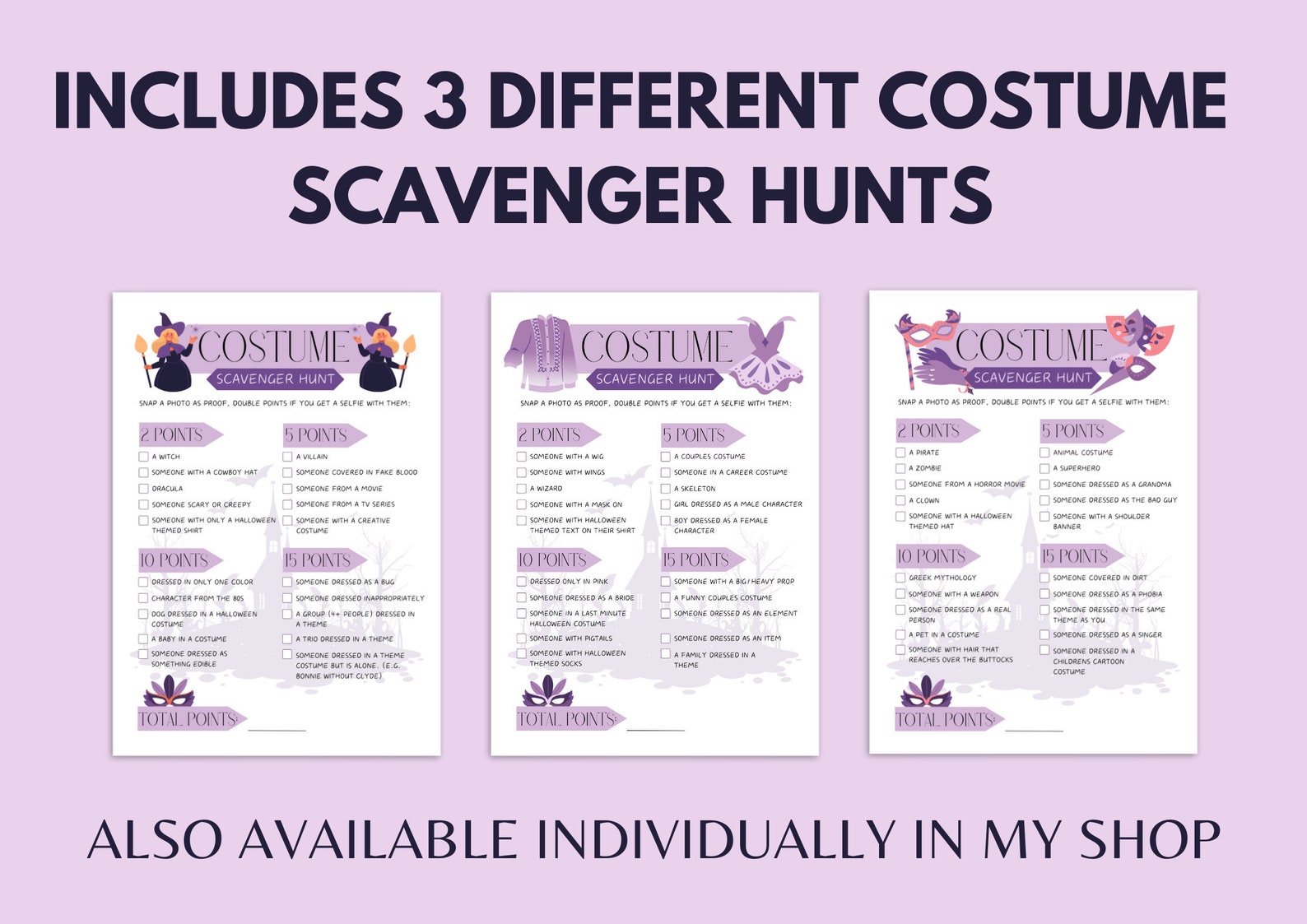 Pastel Halloween Scavenger Hunt, Teen Halloween Games, 3 Printable ...