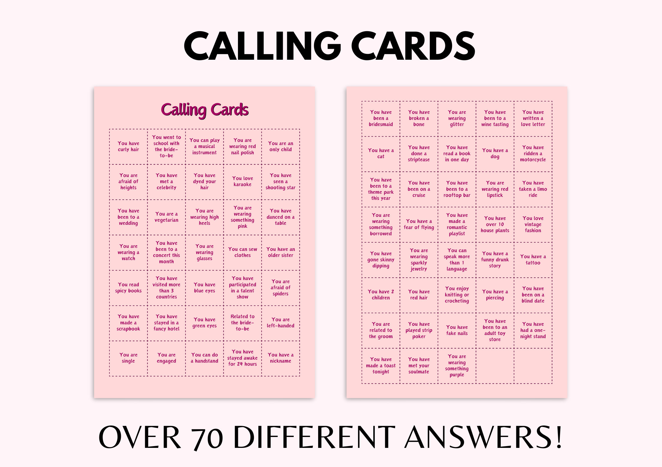 Editable Bachelorette Bingo Game Cards, Flower Bridal Shower, Wlw ...