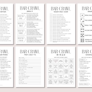 Bar Crawl Scavenger Hunt, Birthday Bar Crawl Printable, Ladies Night ...