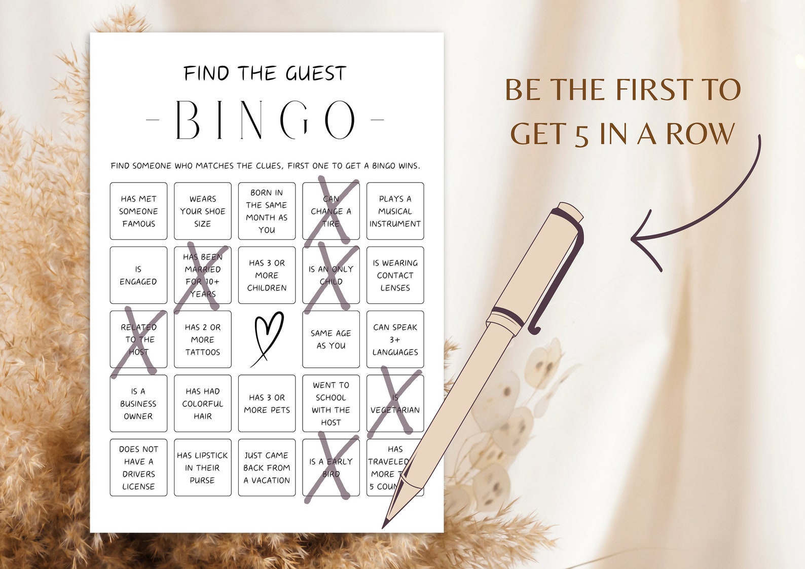 Find the Guest Bingo, Ice Breaker Game, Printable Bridal Shower Game ...
